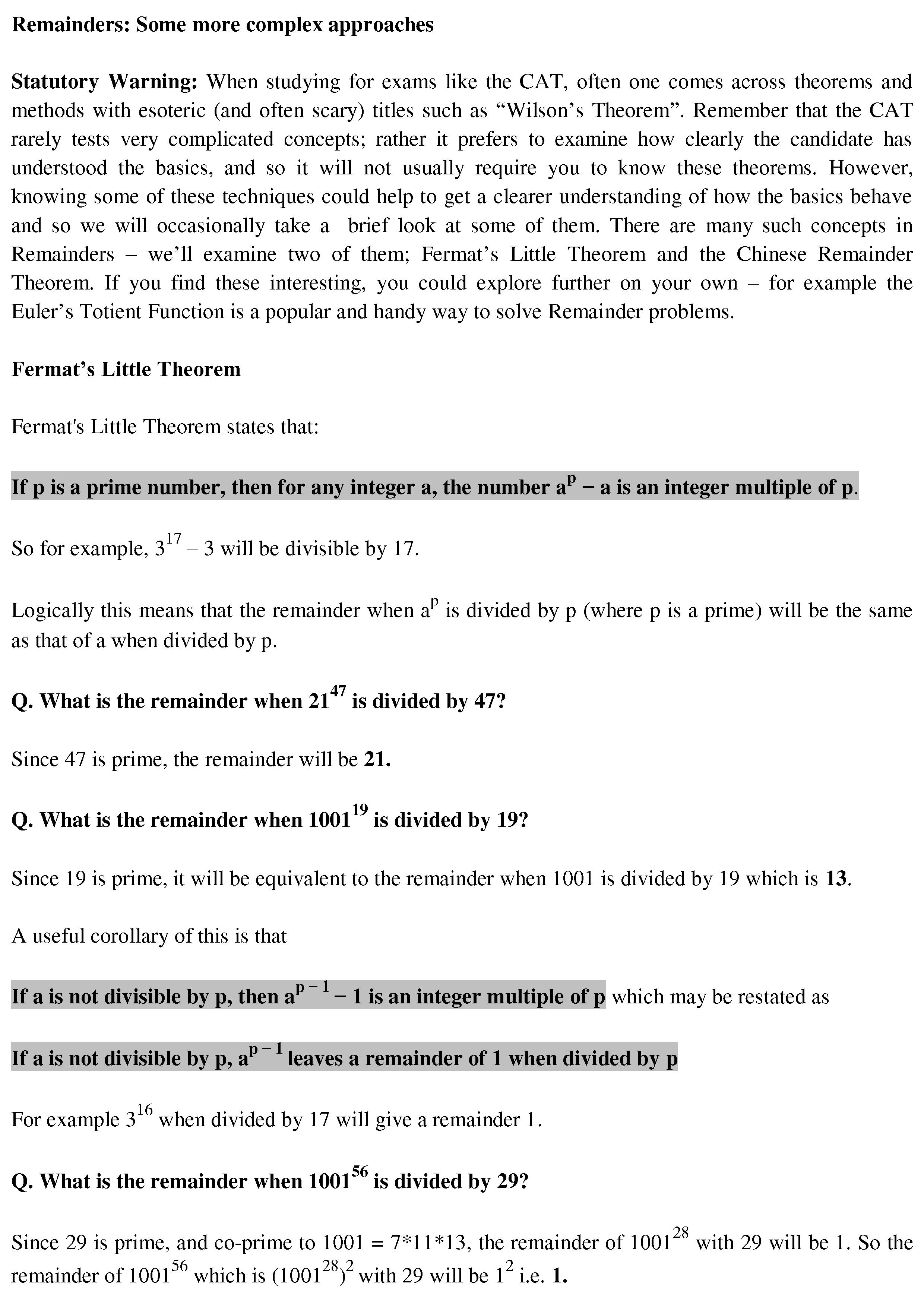 Fermat’s Little Theorem (in brief) – CAT-holics