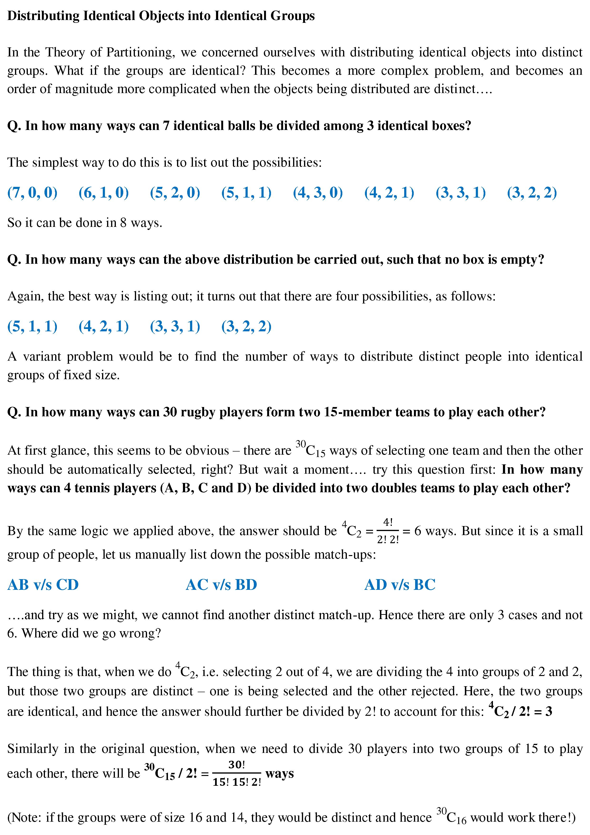 Identical Objects in Identical Groups – CAT-holics