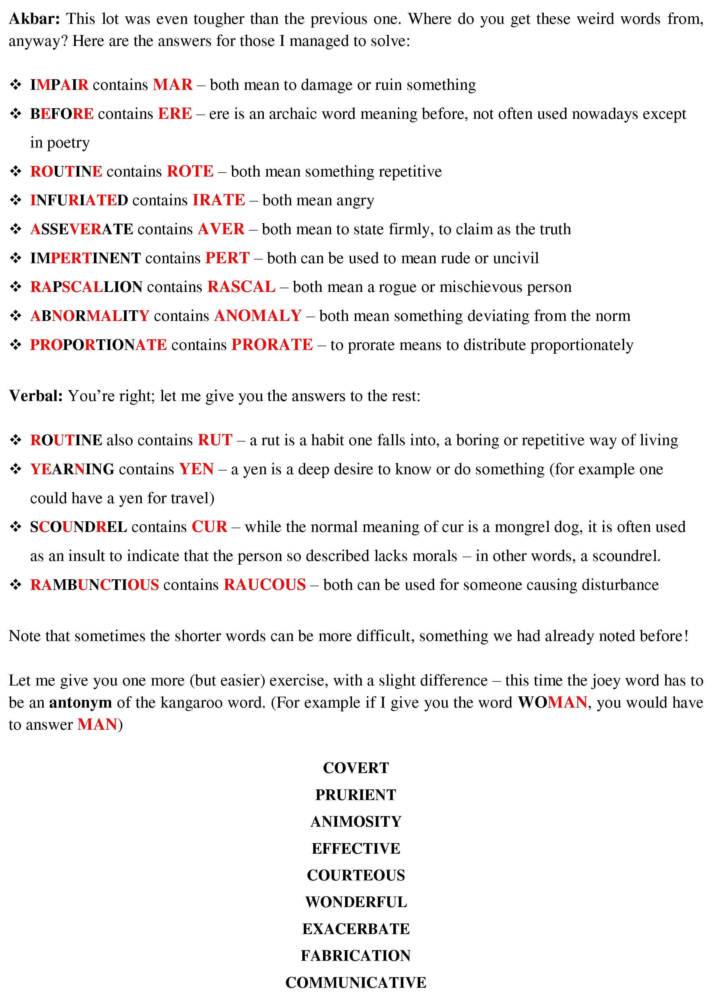 Kangaroo Words – 4 – CAT-holics