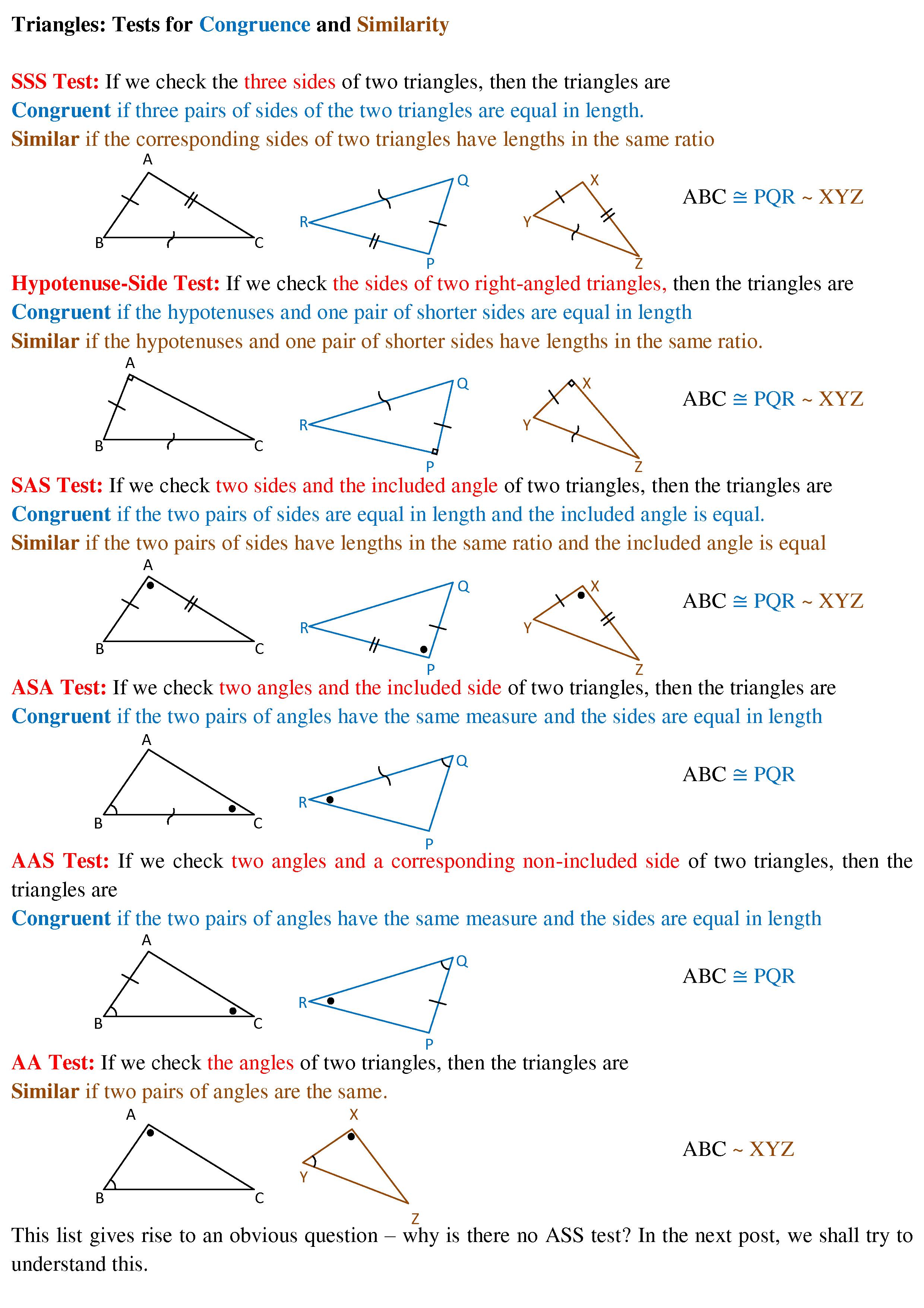 Triangles – Similarity and Congruence – CAT-holics