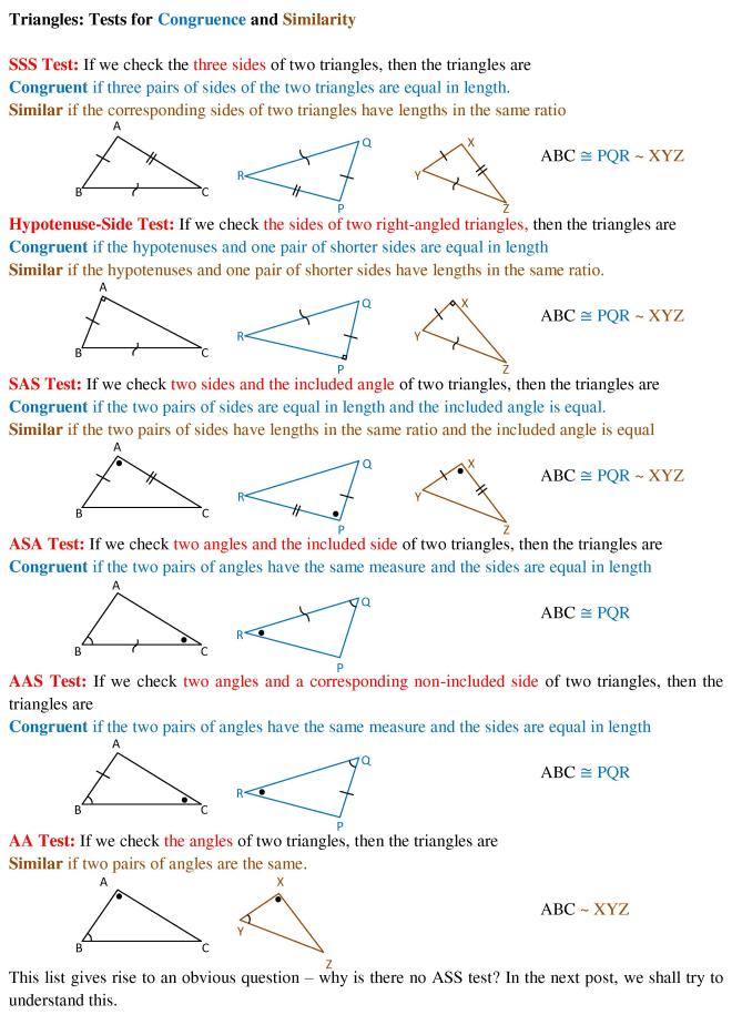 Triangles – Similarity and Congruence – CAT-holics