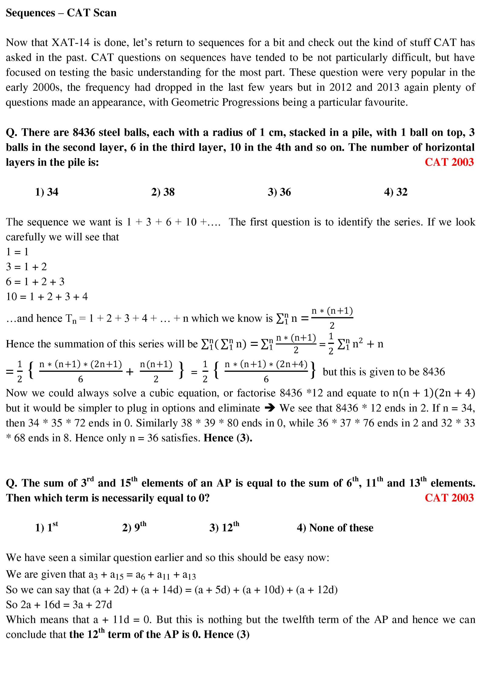 Sequences – CAT-holics