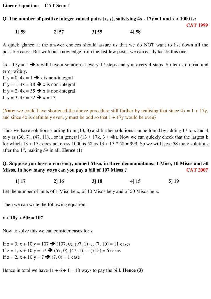 Algebra – 13 – CAT-holics