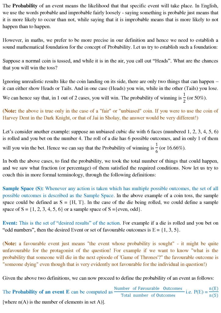 Probability – 1 – CAT-holics