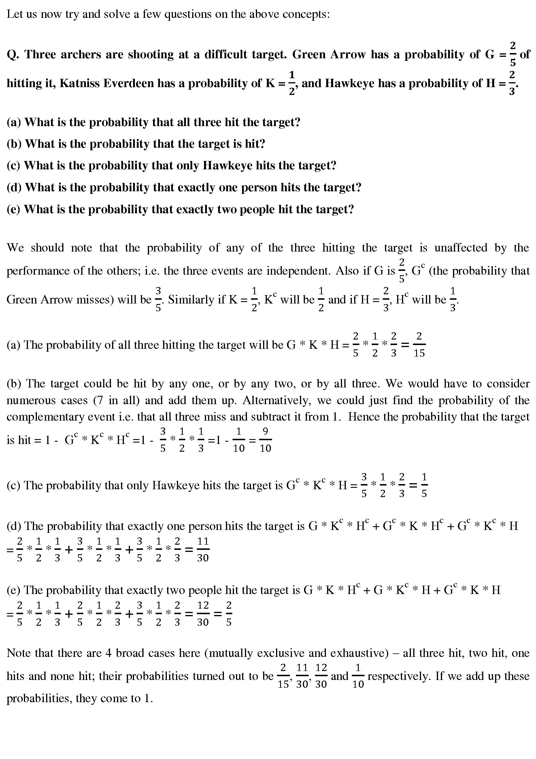 Probability – 10 – CAT-holics
