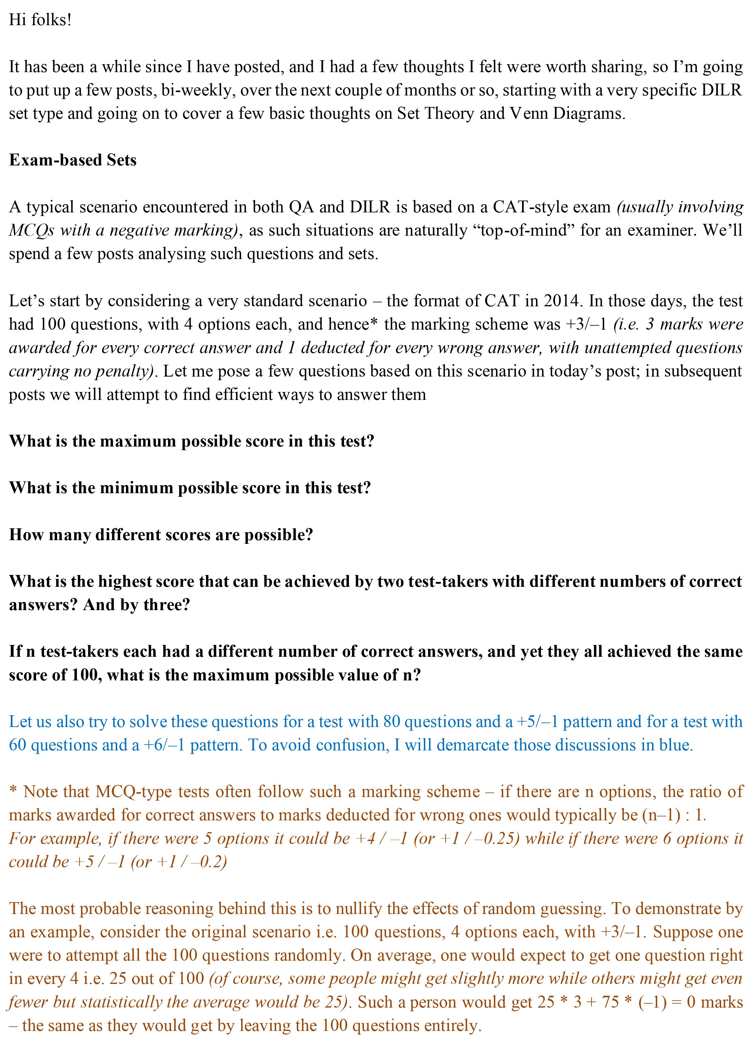 Exam-Based Sets – 1 – CAT-holics